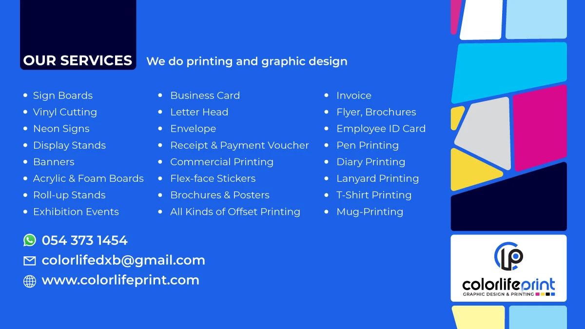 Color Life Printing Dubai | Custom Printing & Business Cards
